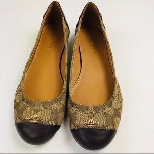 Coach | Shoes | Coach Chelsea Ballet Flats Leather Canvas Cap Toe ...